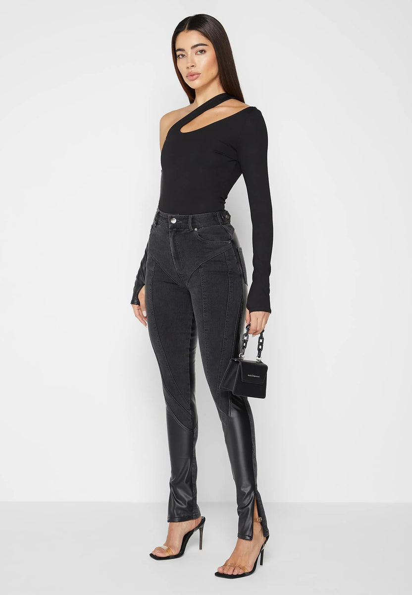 Vegan Leather Contour Skinny Jeans - Black – THE MILLI